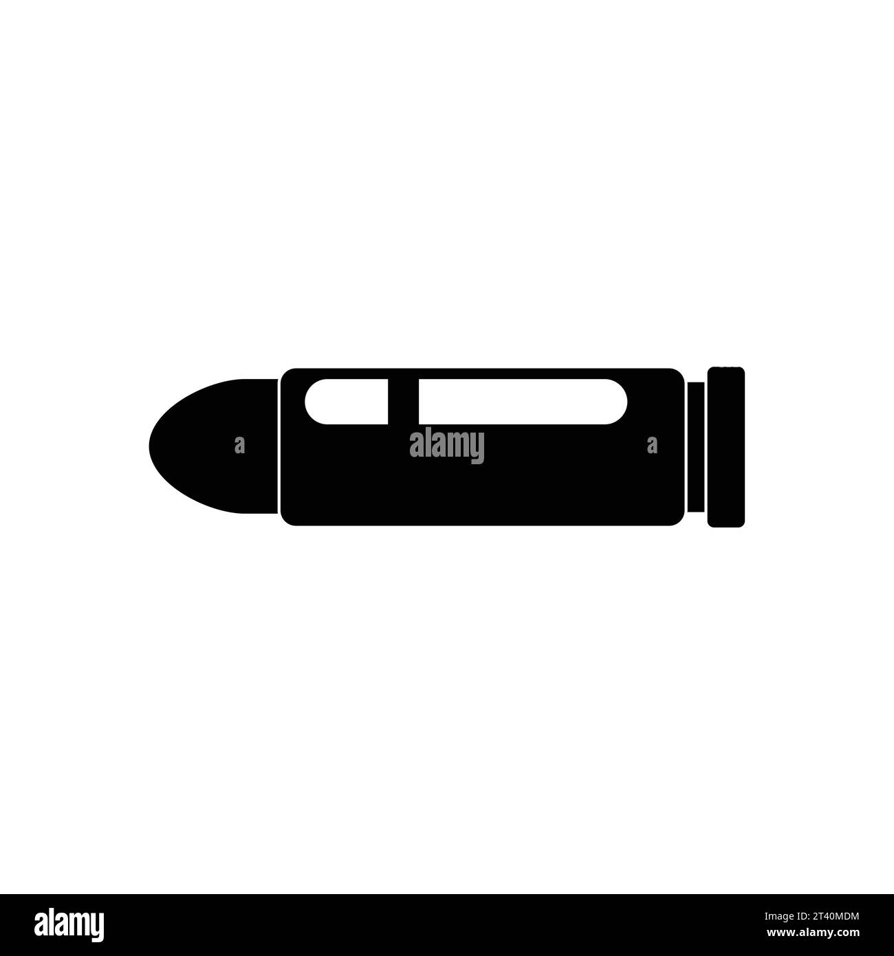 Black icon on white background military bullet Vector Image Stock ...