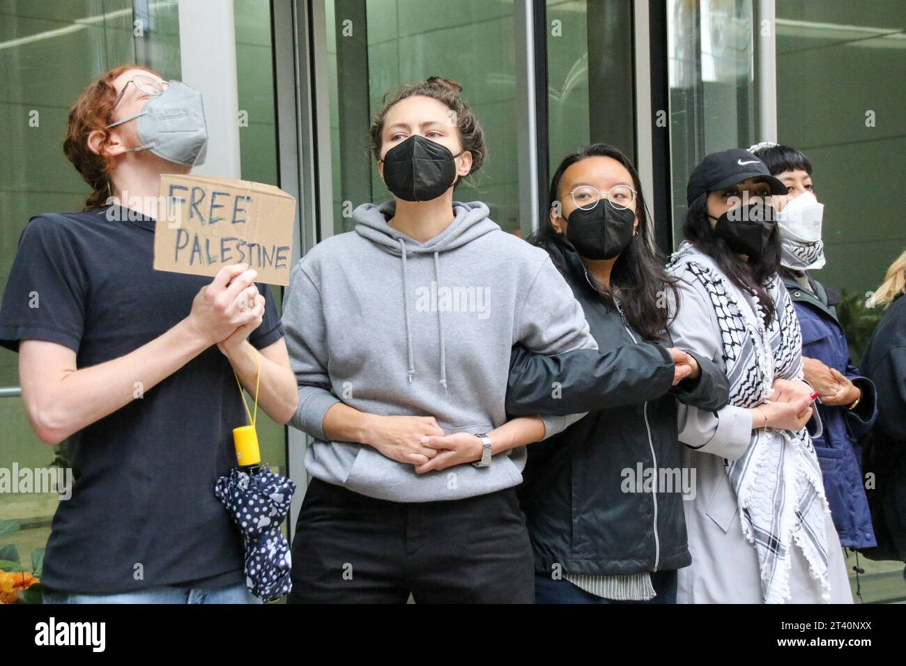 Activists attending the Boot Boeing! Free Palestine march and rally ...