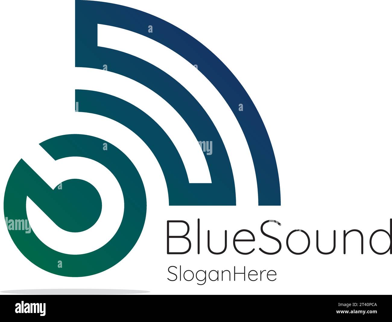 Blue sound audio signal wireless with initial Vector Image Stock Vector ...