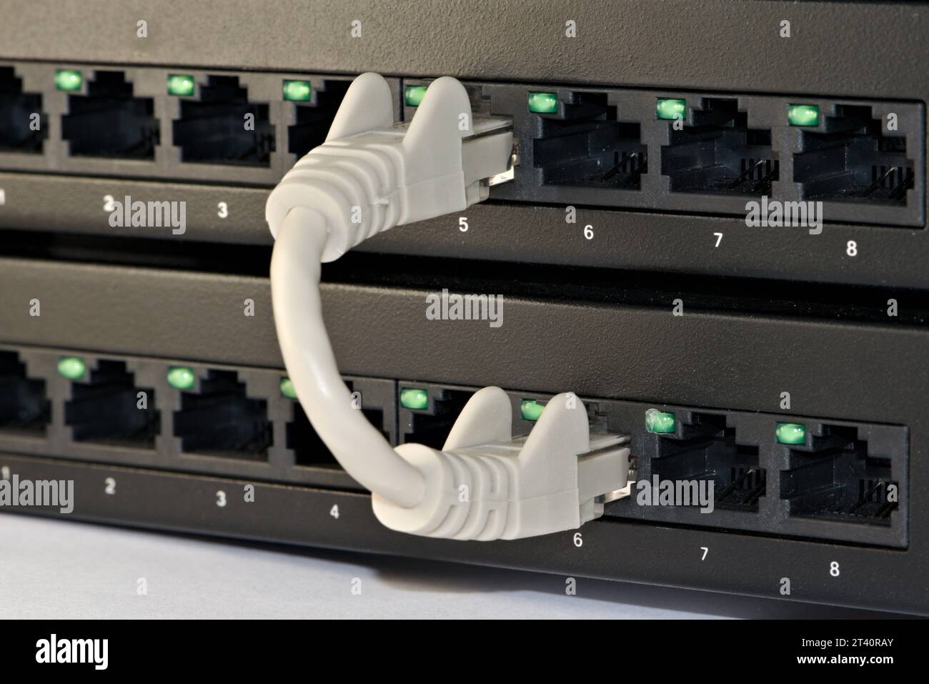 IT hub cable plug connection Stock Photo - Alamy