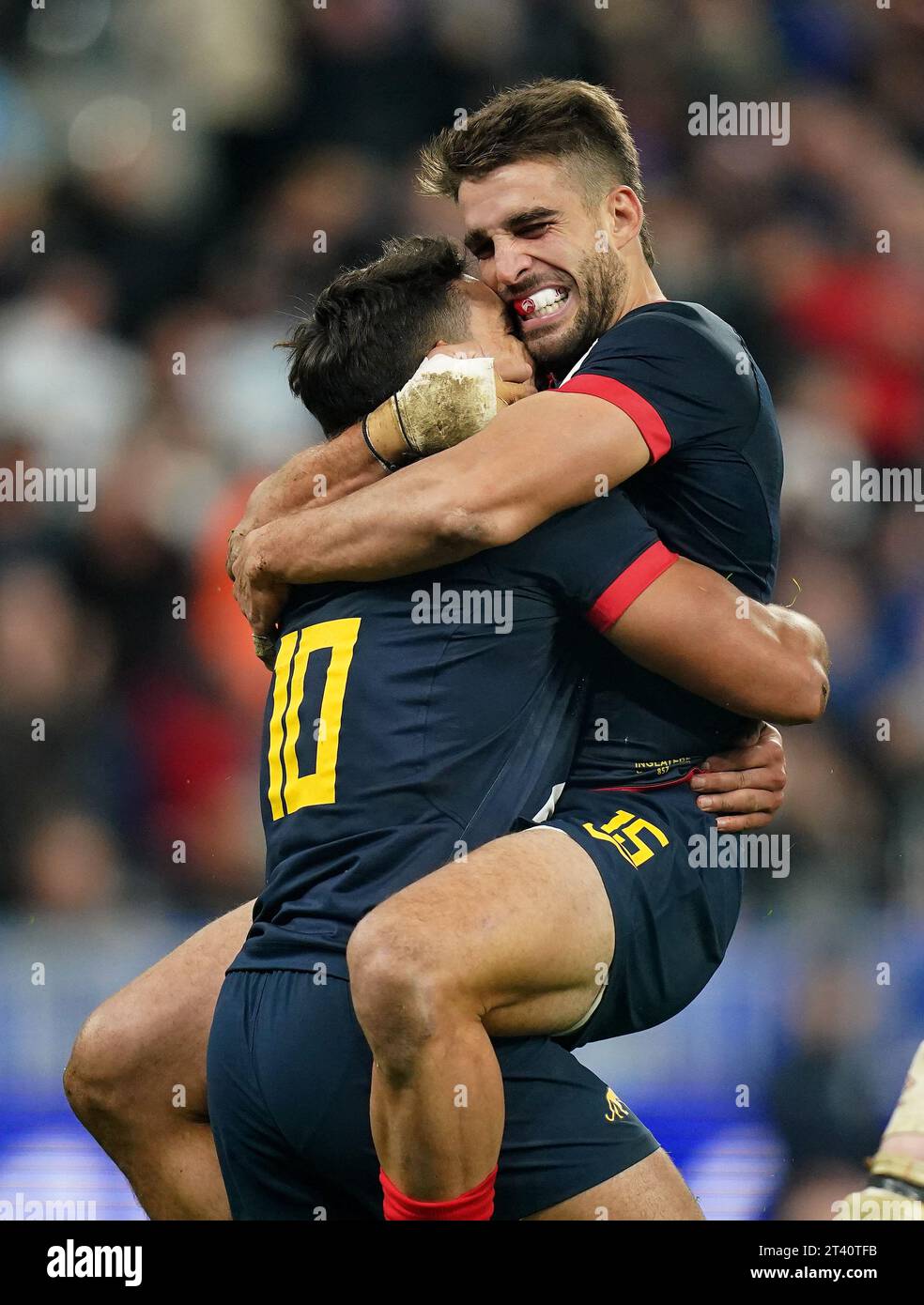 Argentina's Santiago Carreras (left) celebrates with Juan Mallia after ...