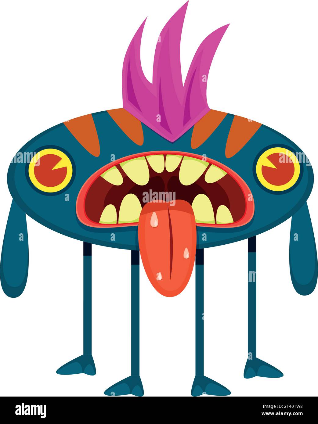 Alien animal character. Funny fantasy monster mascot isolated on white ...