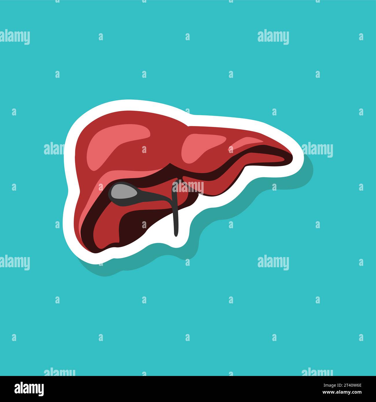 Liver paper sticker on stylish background Vector Image Stock Vector ...