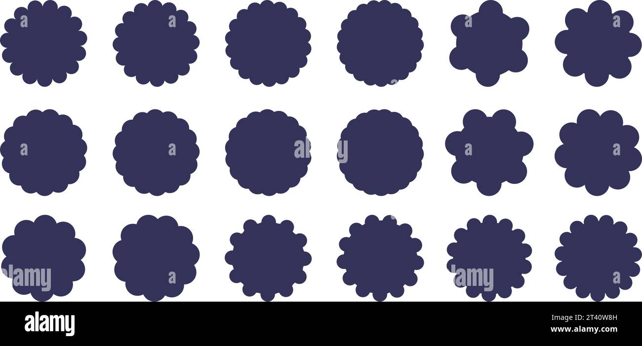 Collection of Scallop black silhouette frame. Sale tags. Discount badge ...