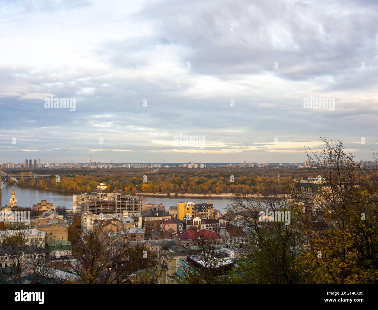 Downtown of Kyiv, Ukraine in autumn. Views of historic architecture and ...