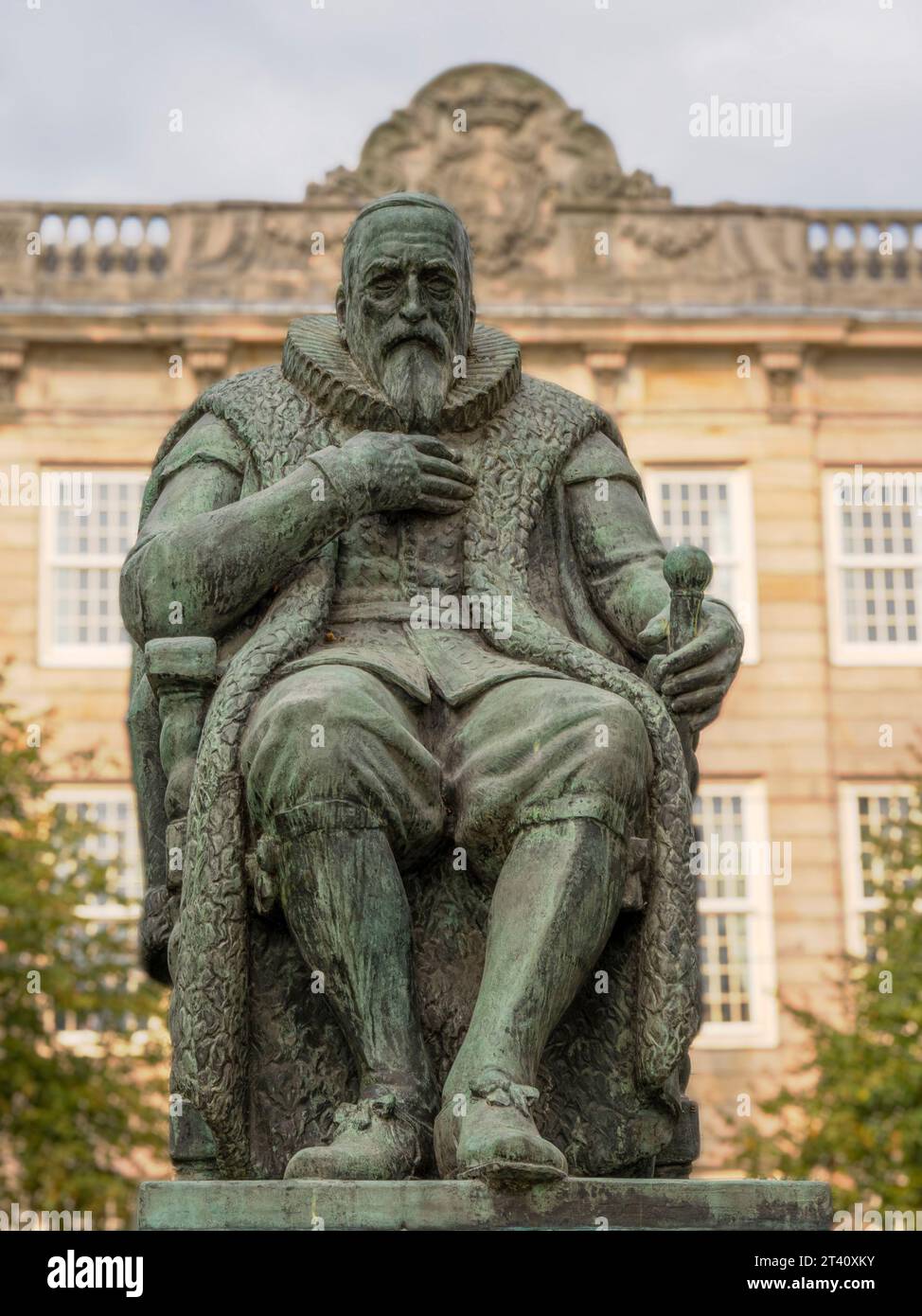 Statue of Johan Van Oldenbarnevelt, a Dutch statesman and revolutionary ...