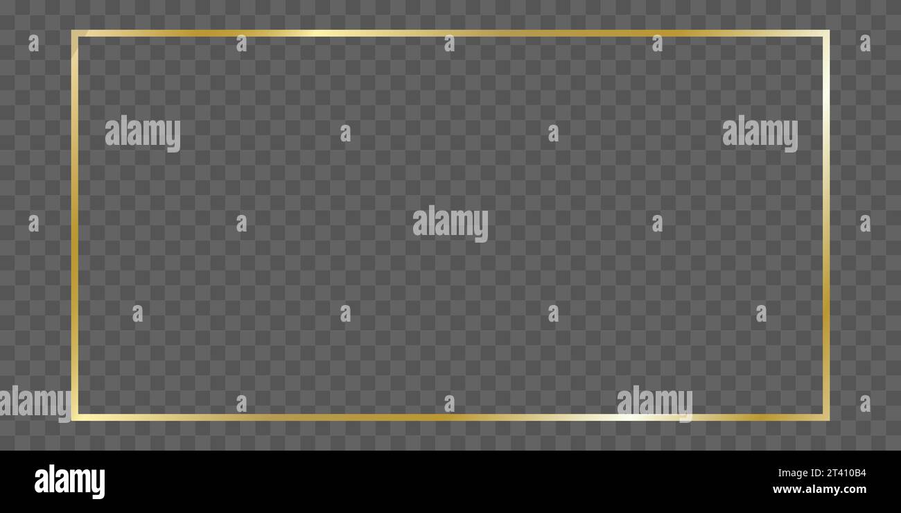 Rectangle golden frame. Golden luxury realistic rectangle border ...