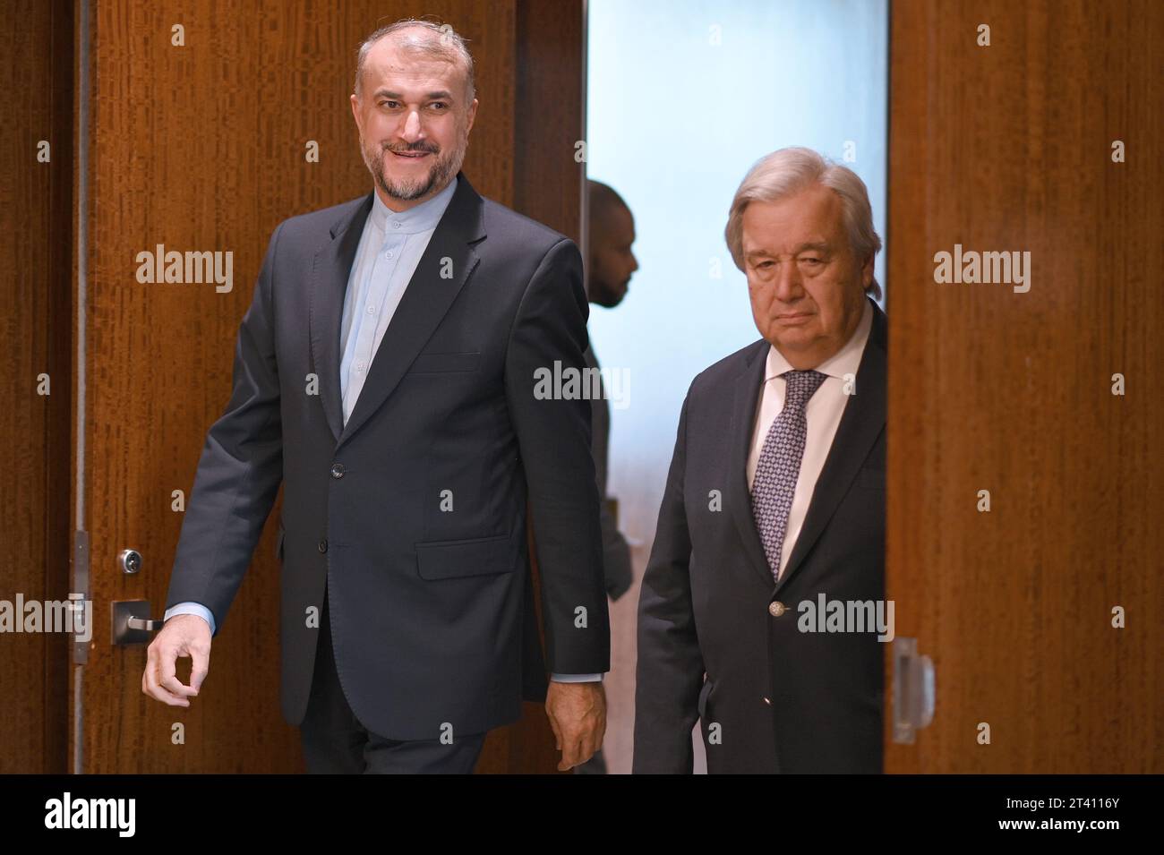 New York, USA. 27th Oct, 2023. Hossein Amir-Abdollahian (left ...