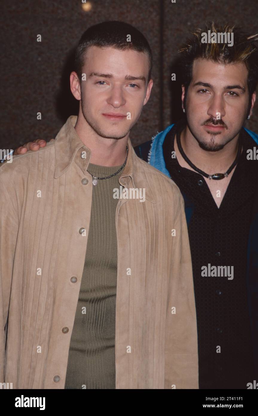 Justin Timberlake and Joey Fatone of NSYNC arriving at "Michael Jackson ...