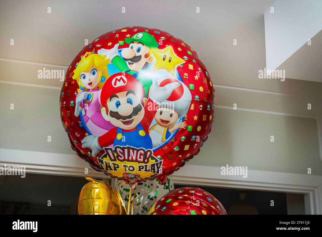 Lovely scene with large helium-filled balloons featuring favorite ...