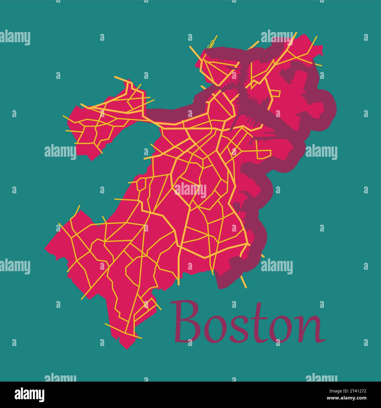 Boston downtown map hi-res stock photography and images - Alamy