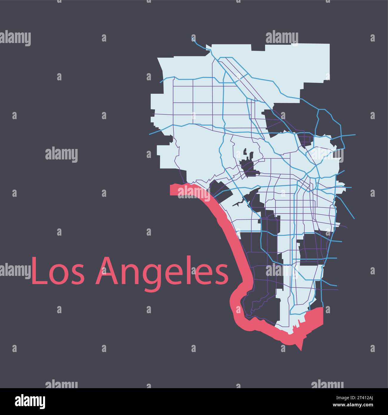 Map of los angeles county Stock Vector Images - Alamy