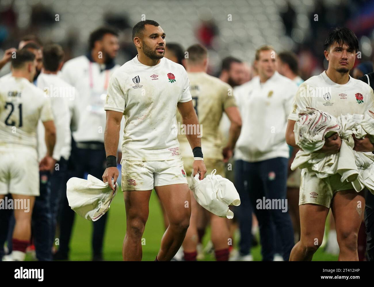 England's Joe Marchant gives away kit to fans after the Rugby World Cup ...