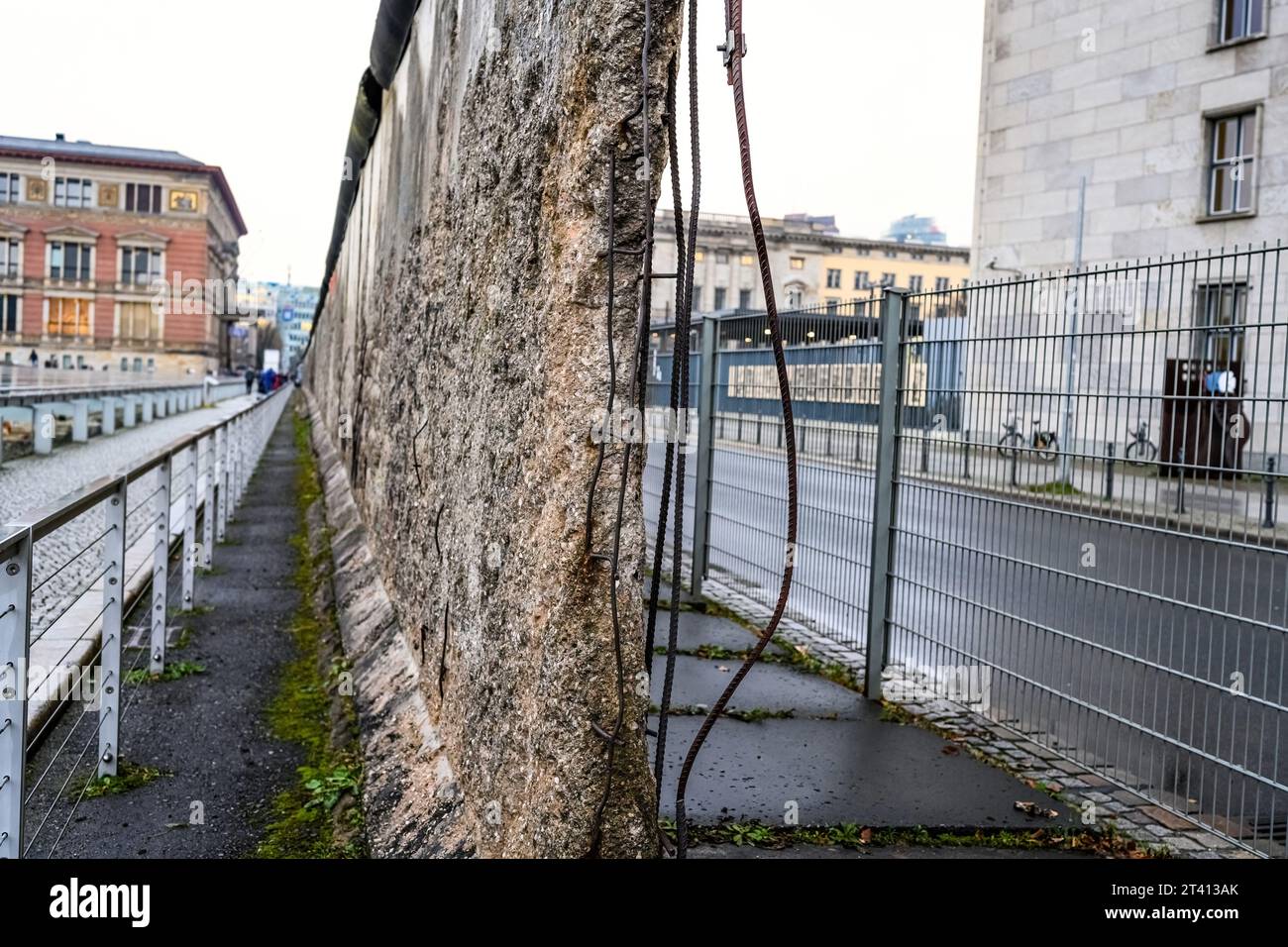 Broken Berlin wall between East and west Berlin, symbol of the Cold War ...