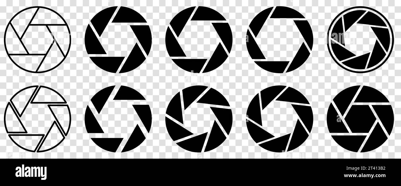 Camera shutter icons. Vector illustration isolated on transparent background Stock Vector Image ...