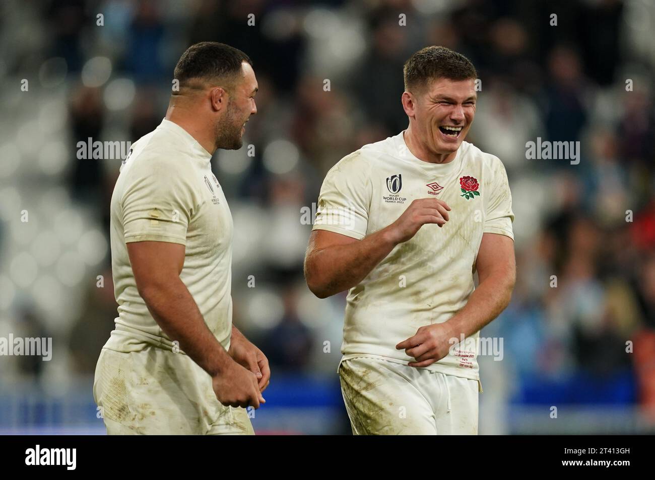 England's Ellis Genge (left) and Owen Farrell after the Rugby World Cup ...