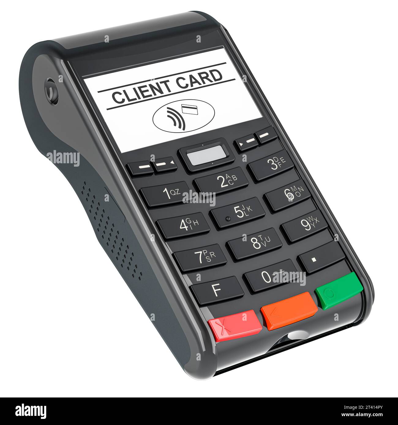 Credit Card Terminal. POS terminal, 3D rendering isolated on white ...
