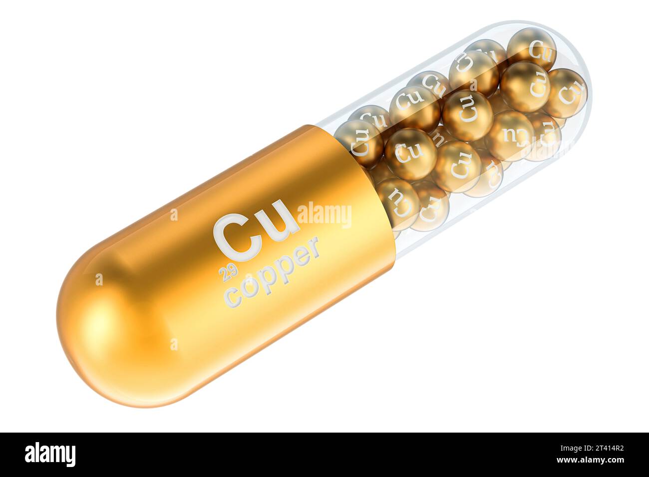 Capsule with Cu copper, 3D rendering isolated on white background Stock ...