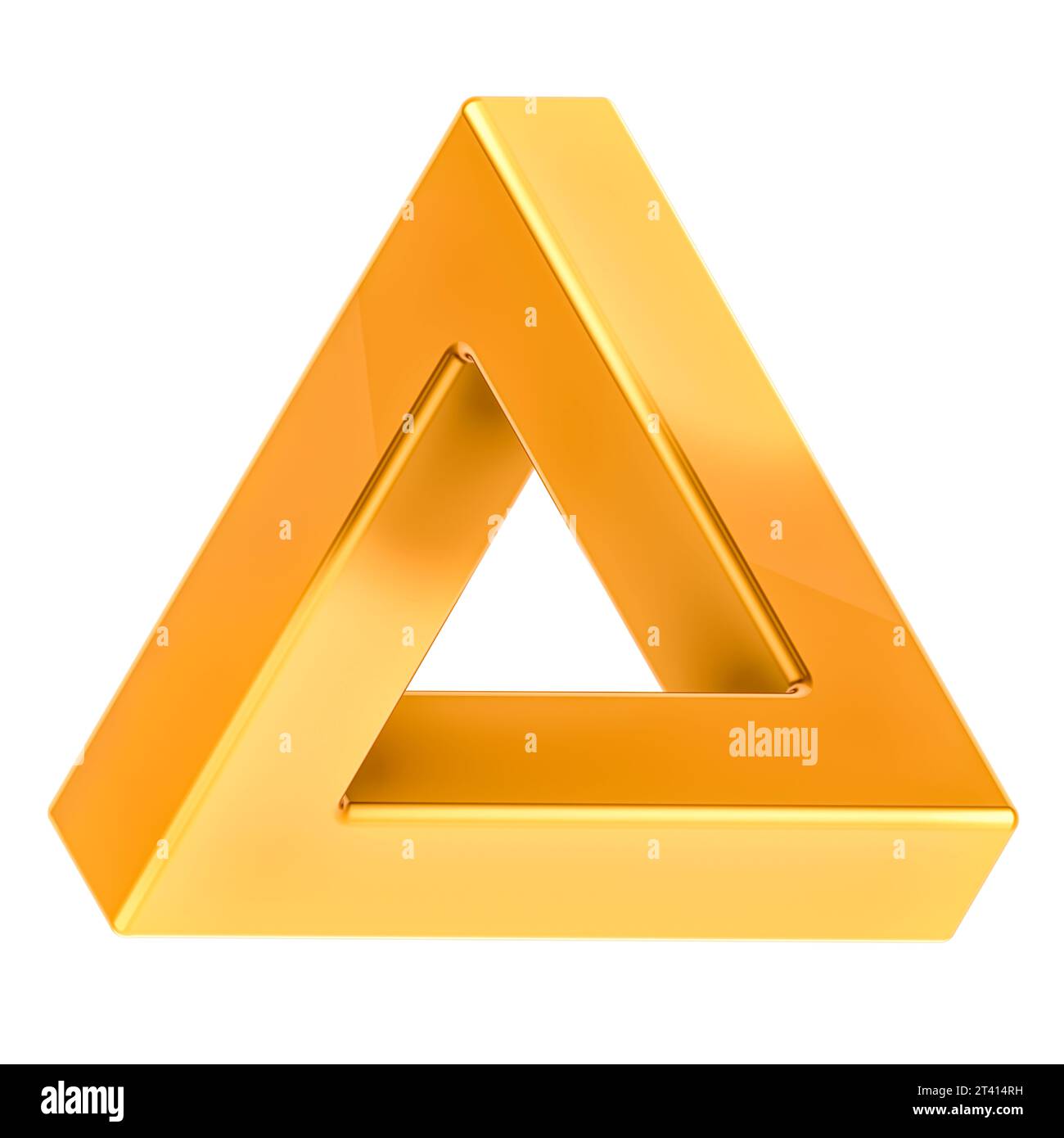 Impossible Triangle Optical Illusion, 3D rendering isolated on white ...
