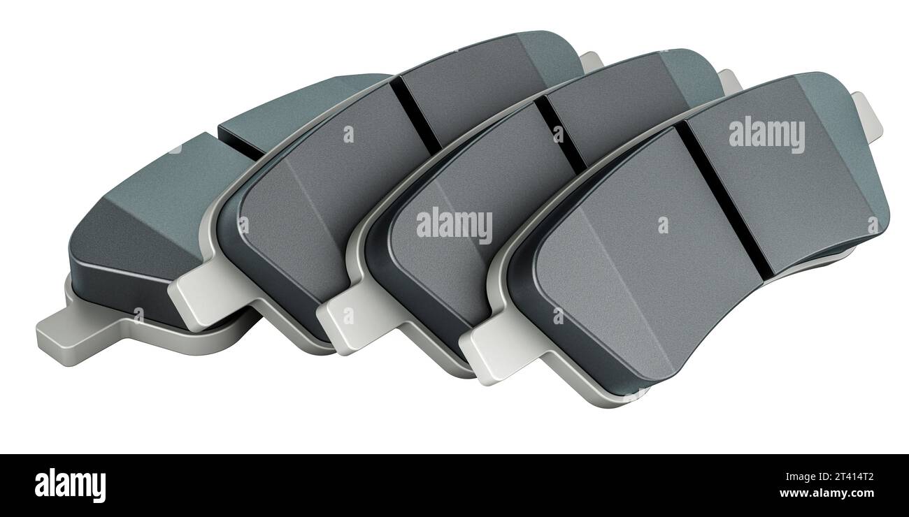 Set of Brake Pads, 3D rendering isolated on white background Stock ...