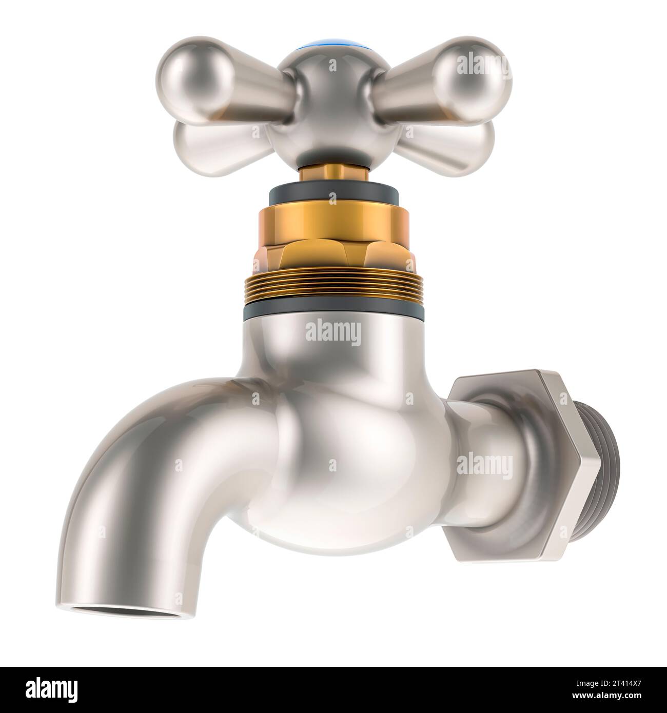 Water Tap, 3D rendering isolated on white background Stock Photo - Alamy