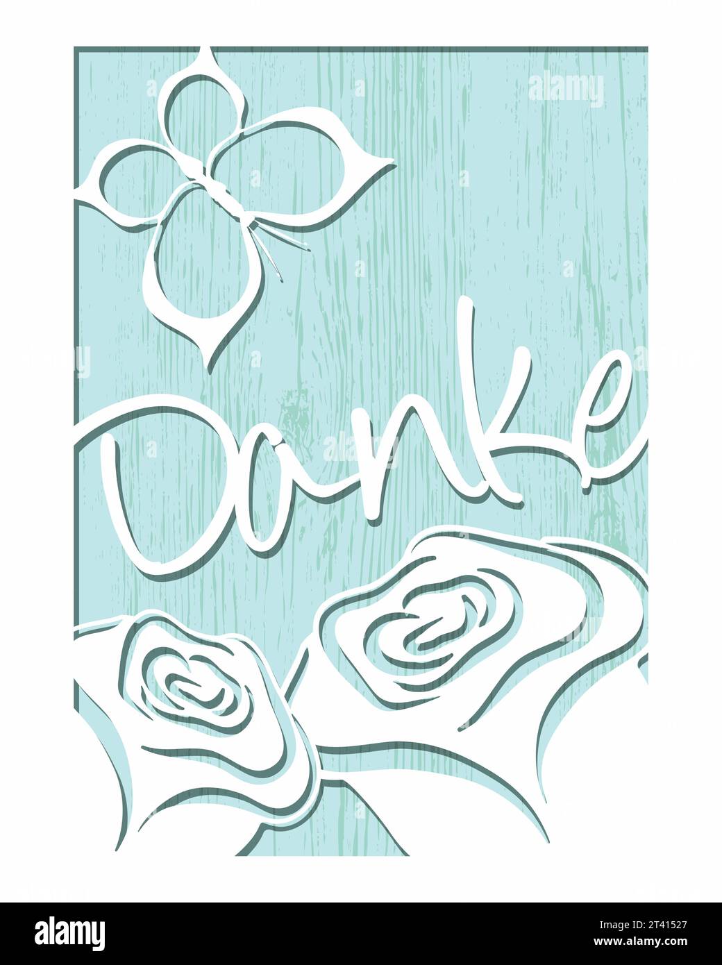 German thank you card with roses Royalty Free Vector Image Stock Vector ...