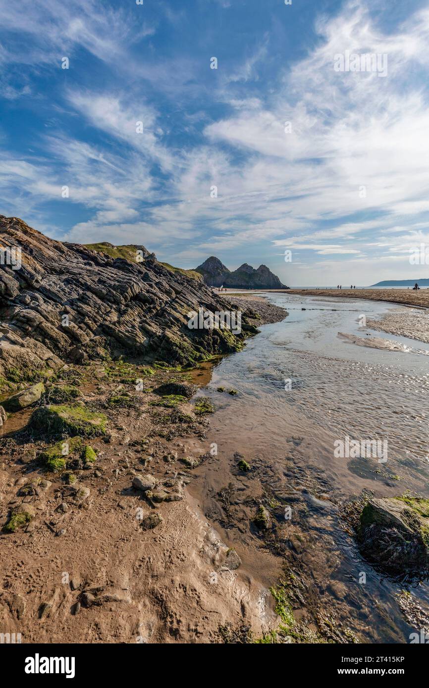Three Cliffs Bay Beach, Gower Peninsula, Wales Stock Photo - Alamy