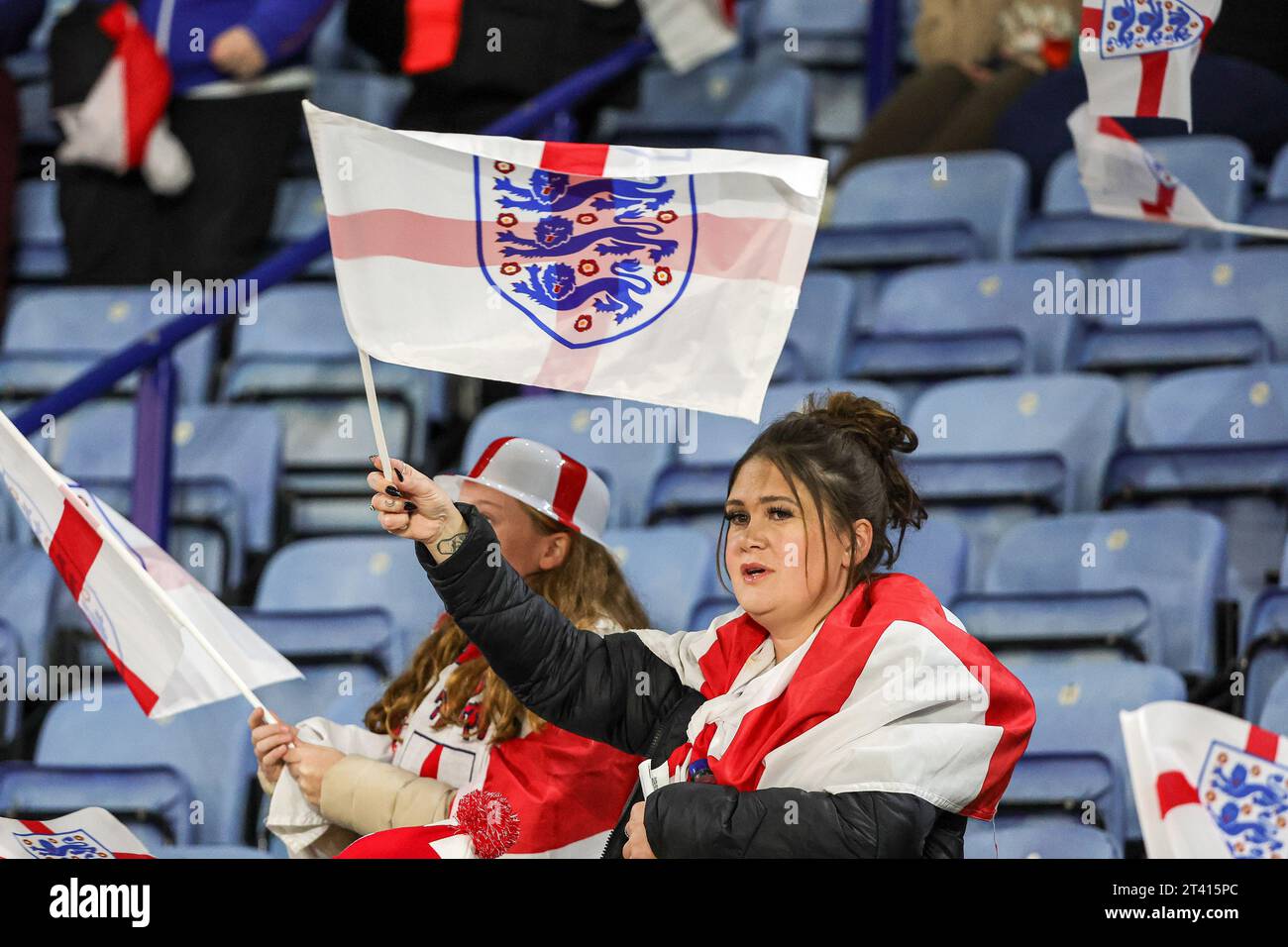 Leicester, UK. 27th Oct, 2023. England supporters pictured during a ...