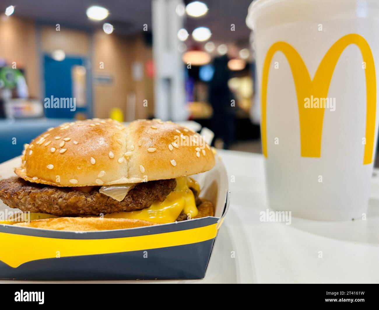 Philly Cheese Stack burger meal at McDonalds Stock Photo - Alamy