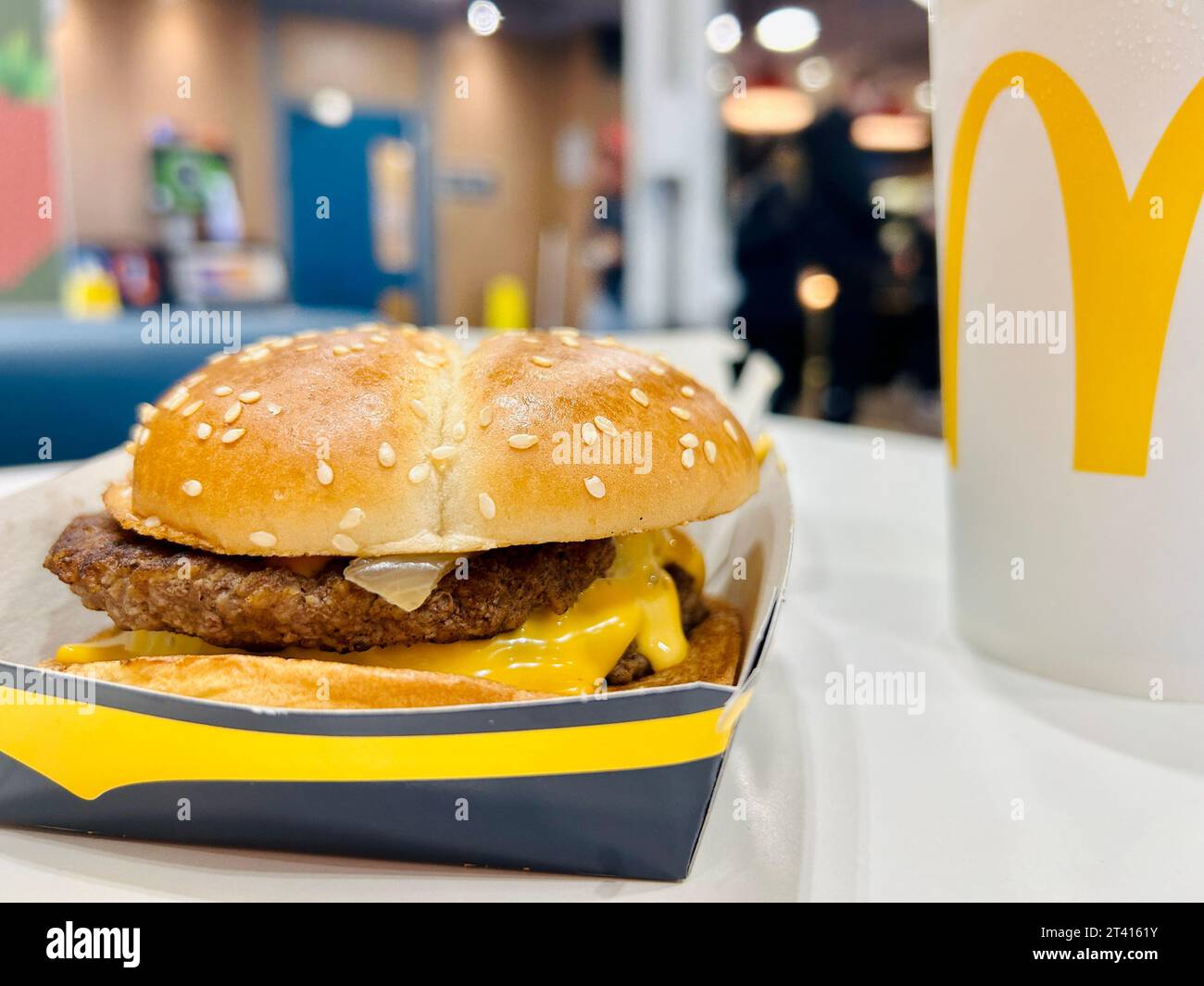 Philly Cheese Stack burger meal at McDonalds Stock Photo - Alamy