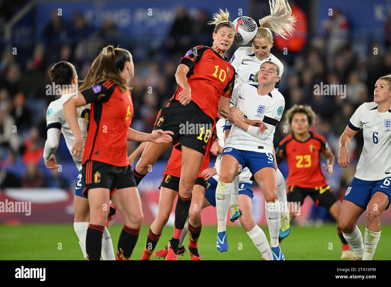Leicester, UK. 27th Oct, 2023. Belgium's Justine Vanhaevermaet, England ...