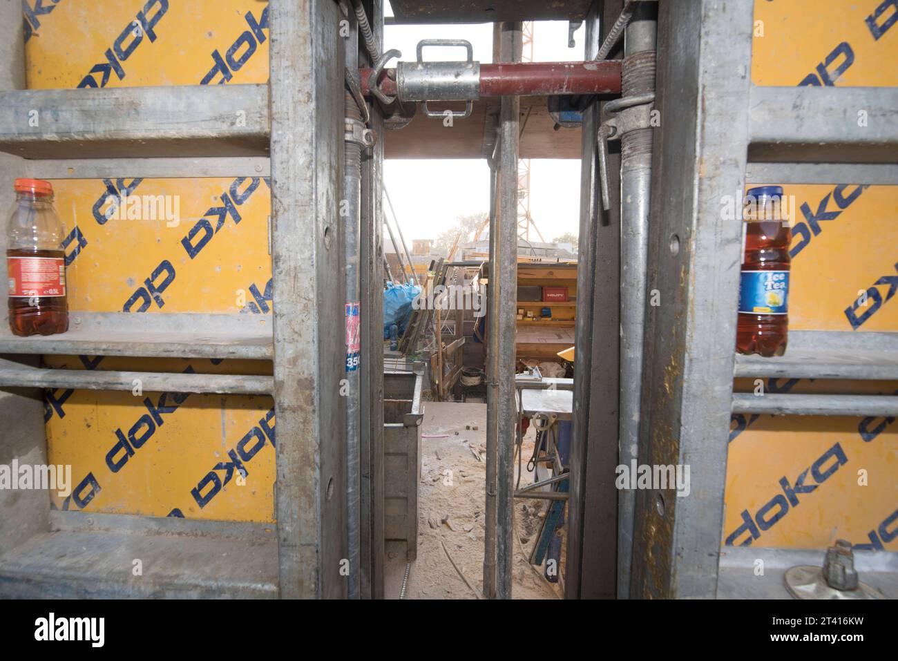 Doka Formwork On The Construction Side Yellow Colored Doka Formwork On ...