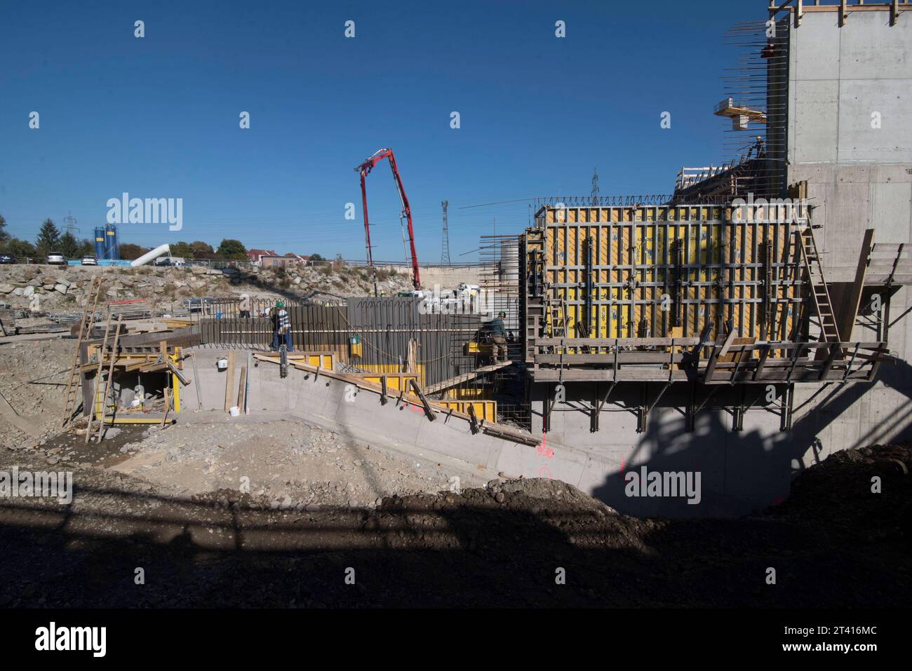 Doka Formwork On The Construction Side Yellow Colored Doka Formwork On ...