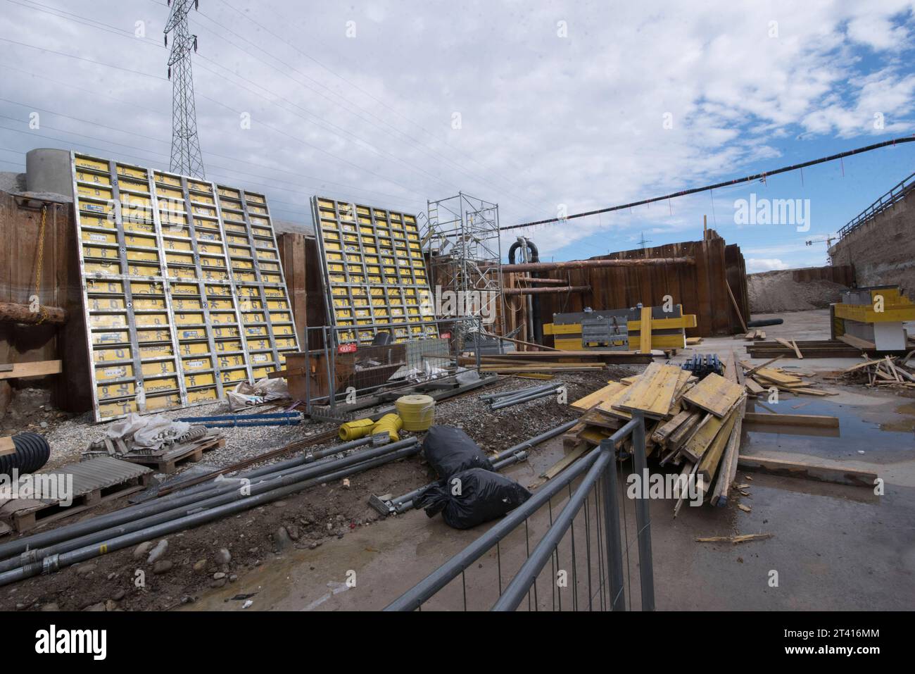 Doka Formwork On The Construction Side Yellow Colored Doka Formwork On ...