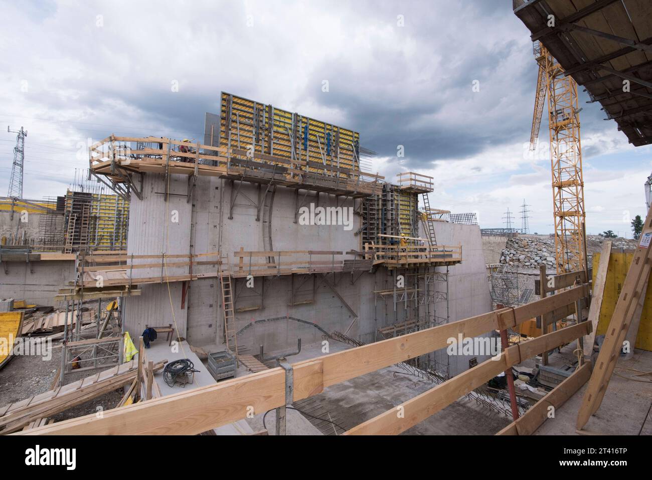 Doka Formwork On The Construction Side Yellow Colored Doka Formwork On ...