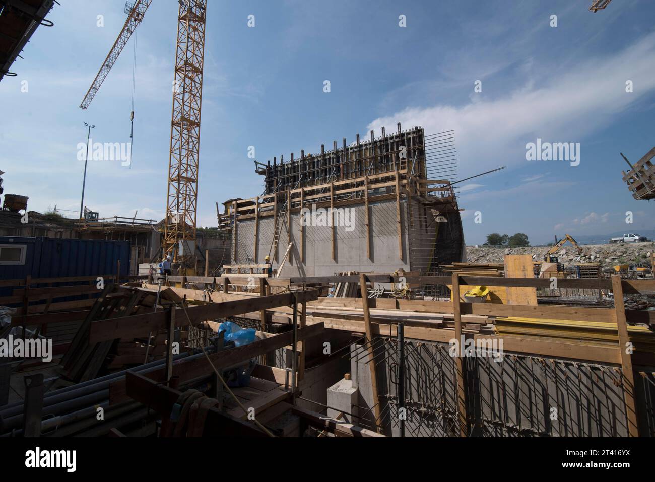 Doka Formwork On The Construction Side Yellow Colored Doka Formwork On ...