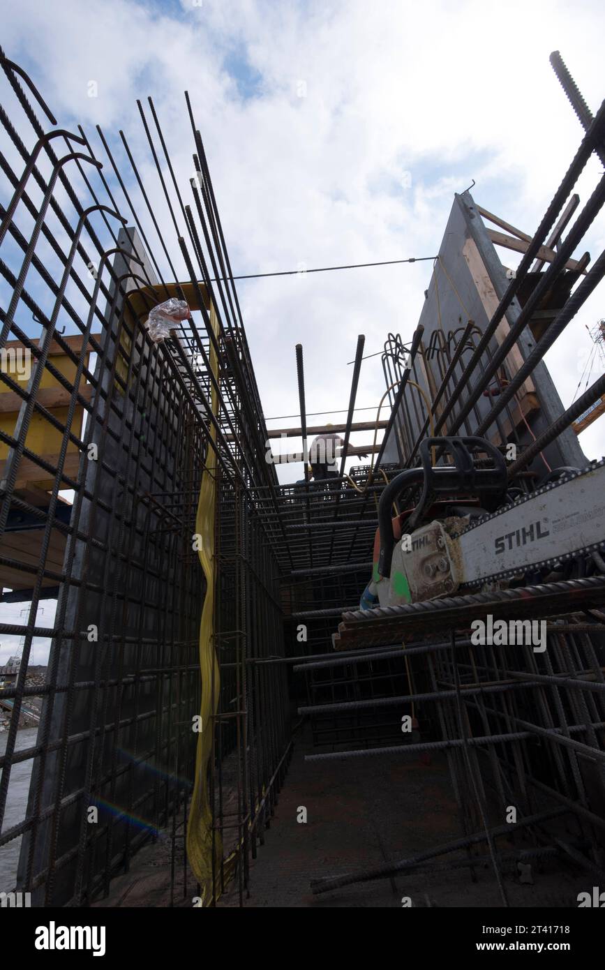 Doka Formwork On The Construction Side Yellow Colored Doka Formwork On ...