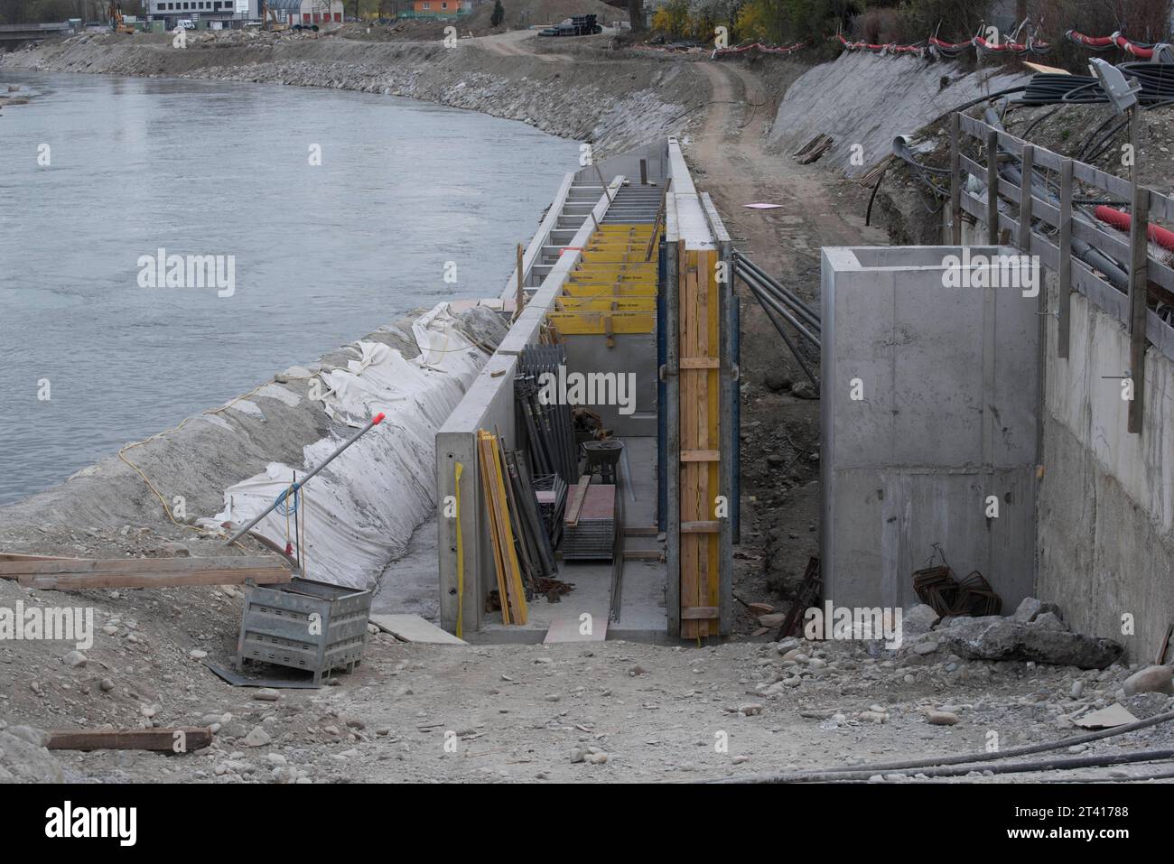 Doka Formwork On The Construction Side Yellow Colored Doka Formwork On ...