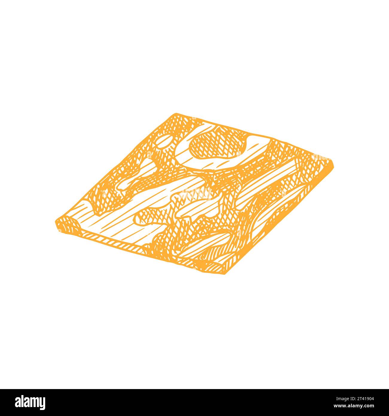 Vector slice colby jack cheese, milk dairy product. Delicious food hand ...