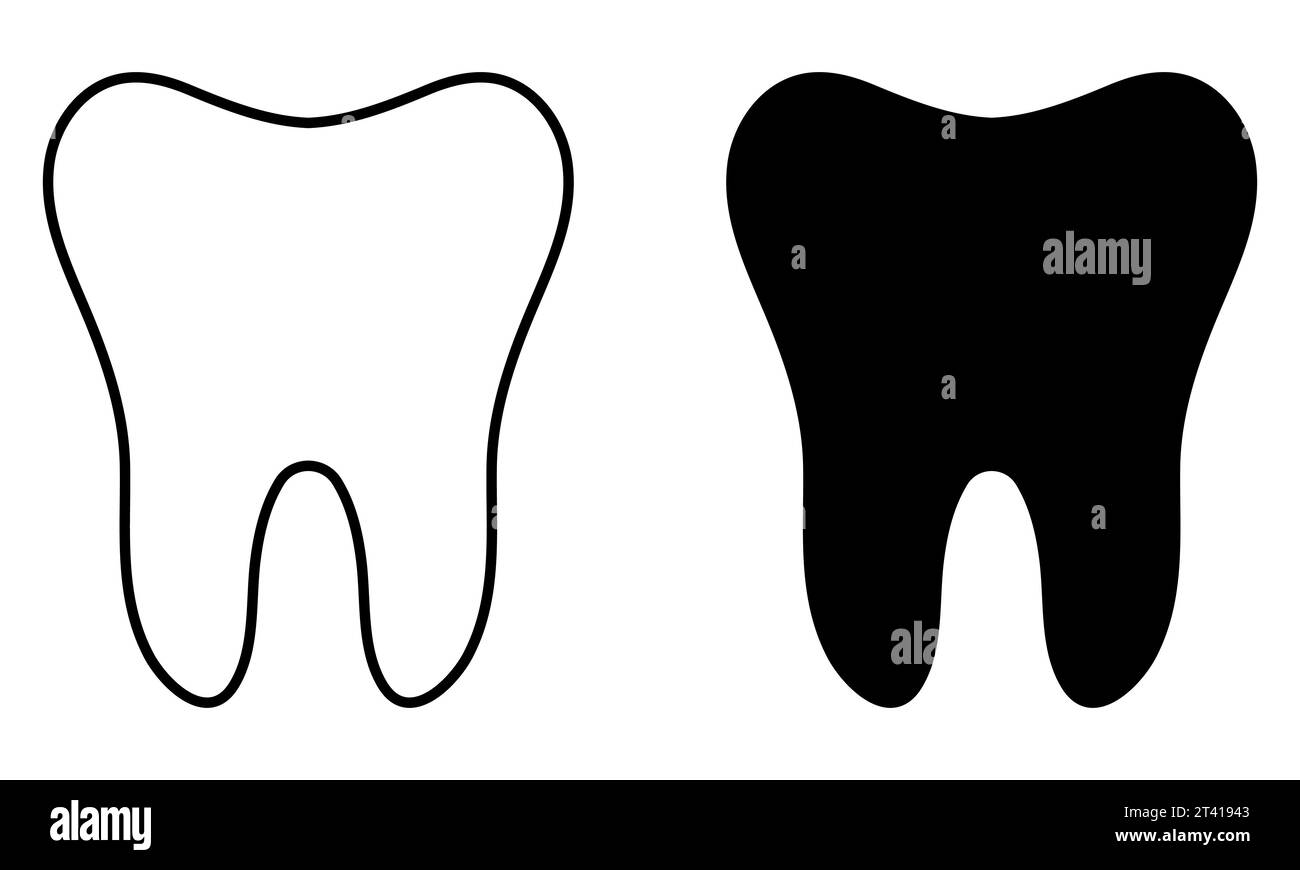 Teeth icons in flat and line art style. Vector illustration isolated on ...