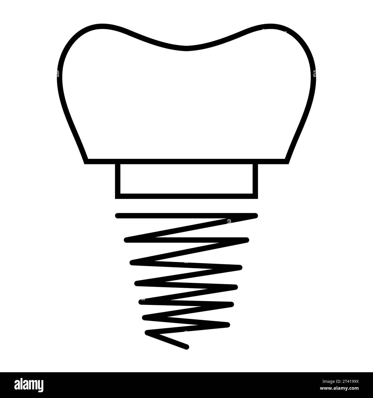 Tooth implant line icon. Vector illustration isolated on white ...