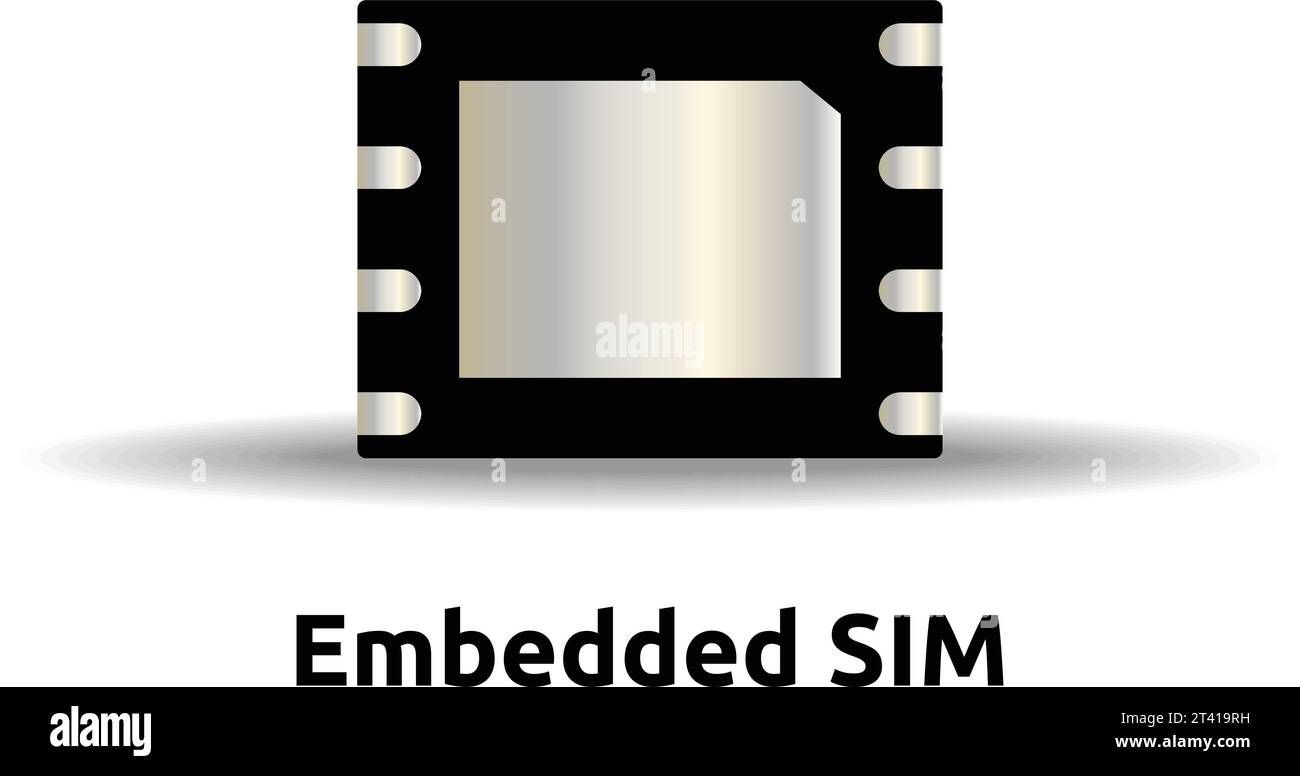 Esim embedded sim card icon symbol concept new Vector Image Stock ...