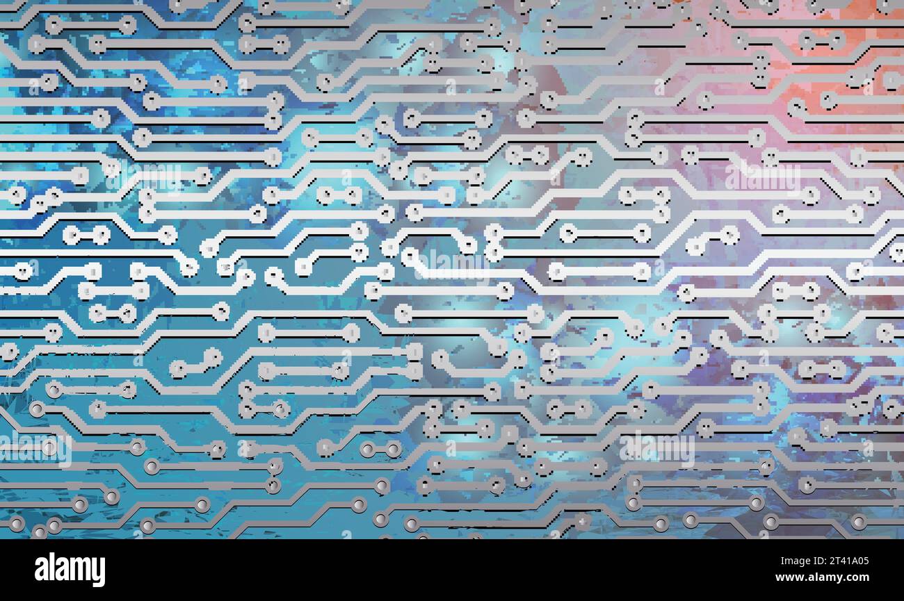 Contacts of microscheme on a colorful background Vector Image Stock ...