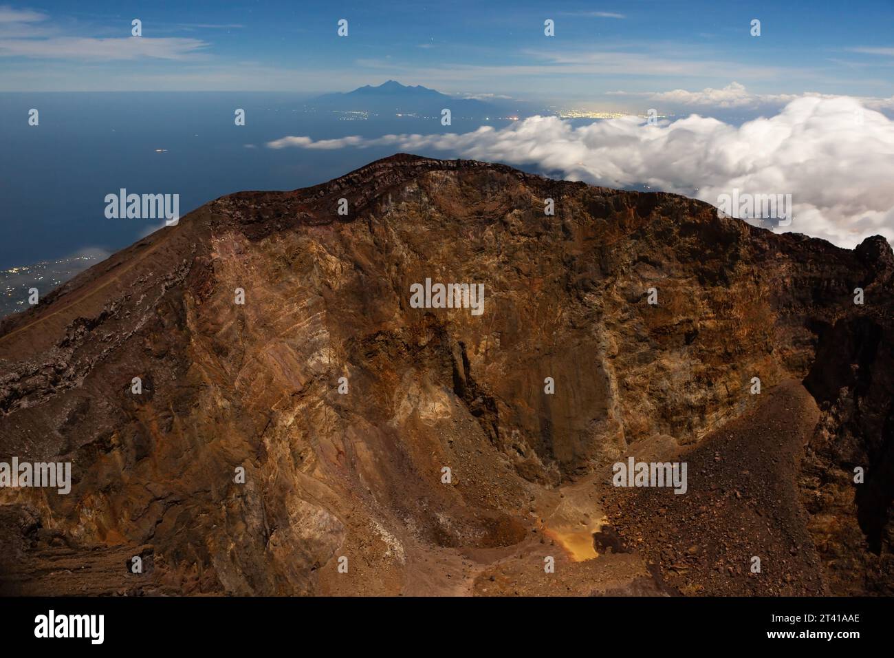 Crater rim of Agung volcano. Highest point of Bali island, Indonesia ...