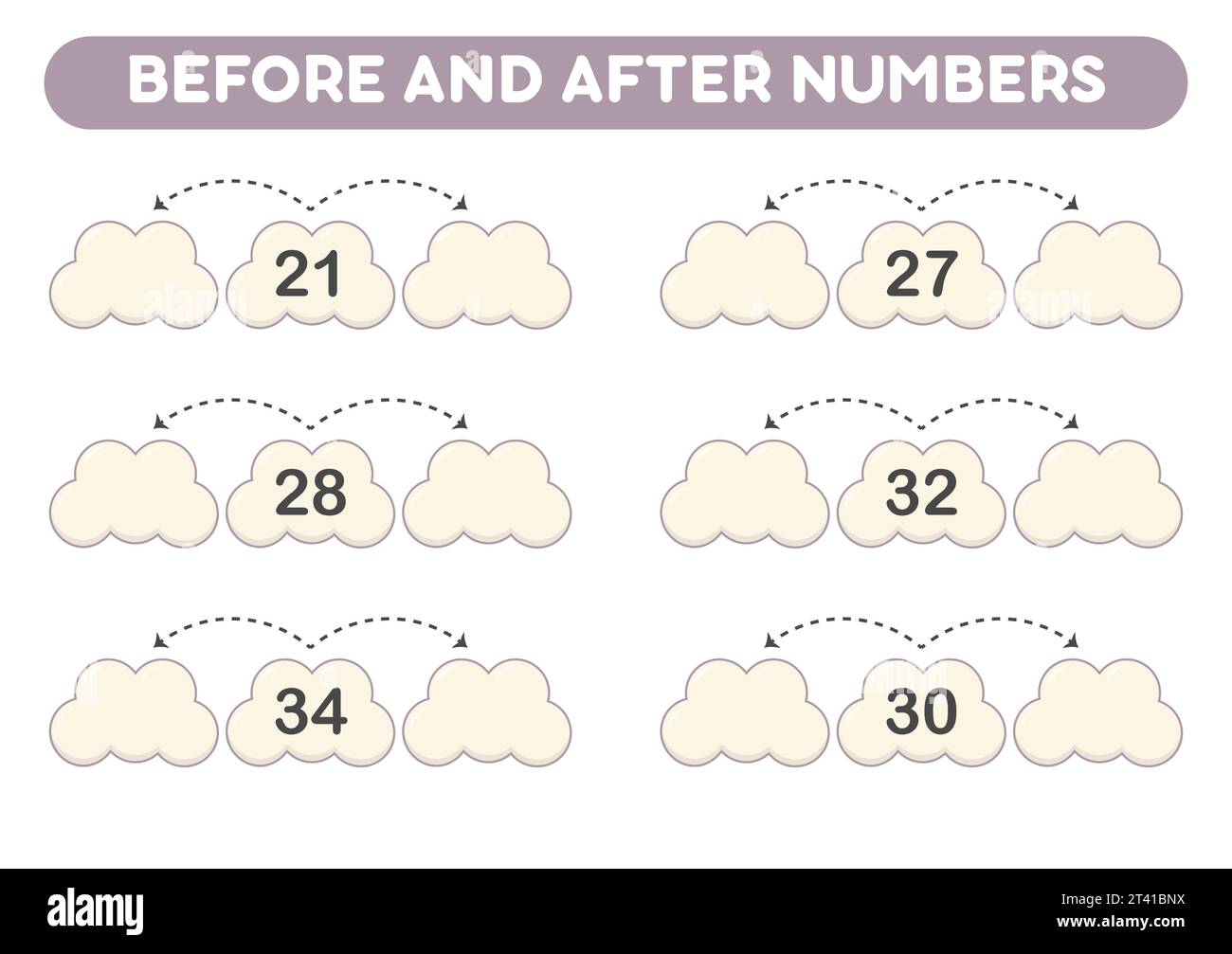 Math game for kids. Before and after numbers. Printable worksheets ...