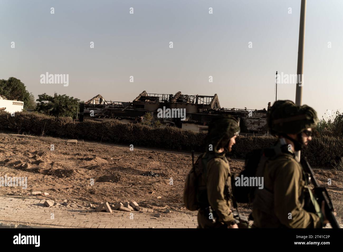 October 25, 2023, Be'eri, Israel: House burned in Be'eri, Israel, on 25 ...