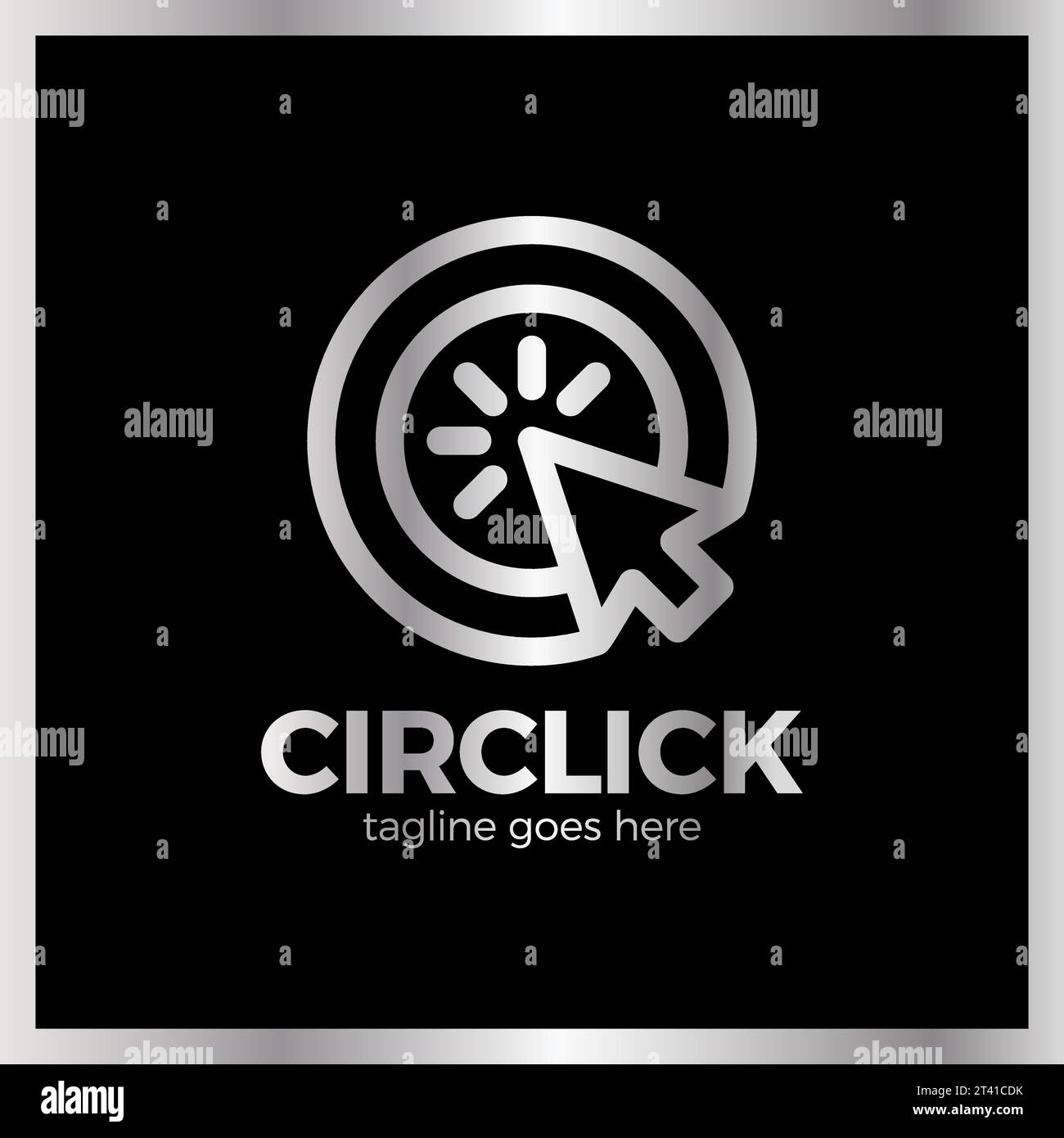 Circle arrow click icon line mouse cursor logotype Stock Vector Image ...