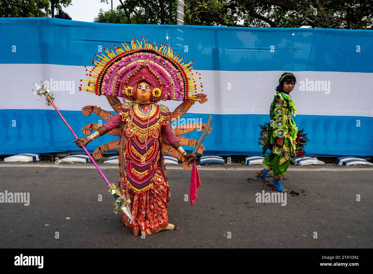 A Chhau dancer (semi classical Indian dance with martial and folk ...