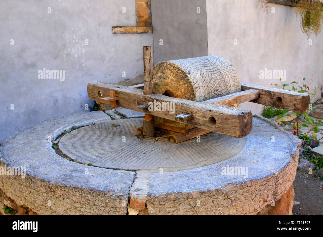 Ancient Chinese tools used for grinding wheat, in Chinese rural areas ...