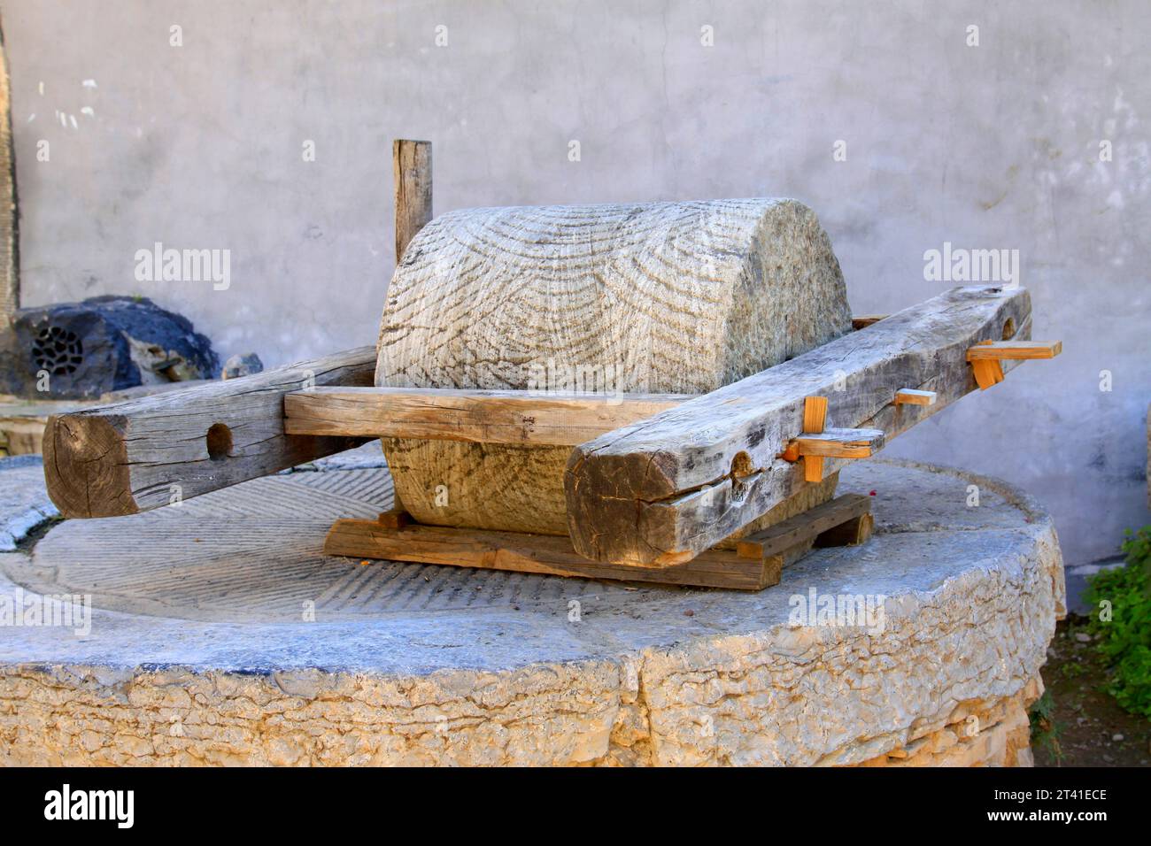 Ancient Chinese tools used for grinding wheat, in Chinese rural areas ...